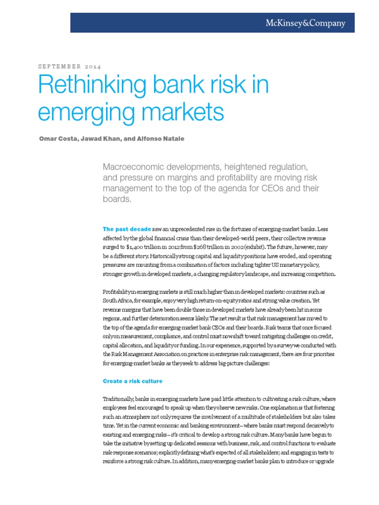 Rethinking Bank Risk in Emerging Markets | PDF | Banks | Risk Management