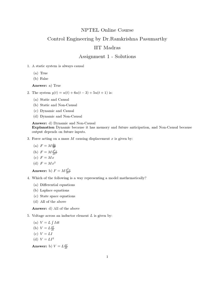 Week 1 Assignment Solutions | PDF