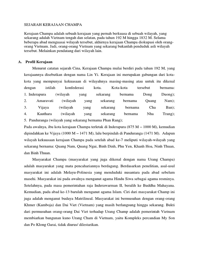 Sejarah Kerajaan Champa | PDF