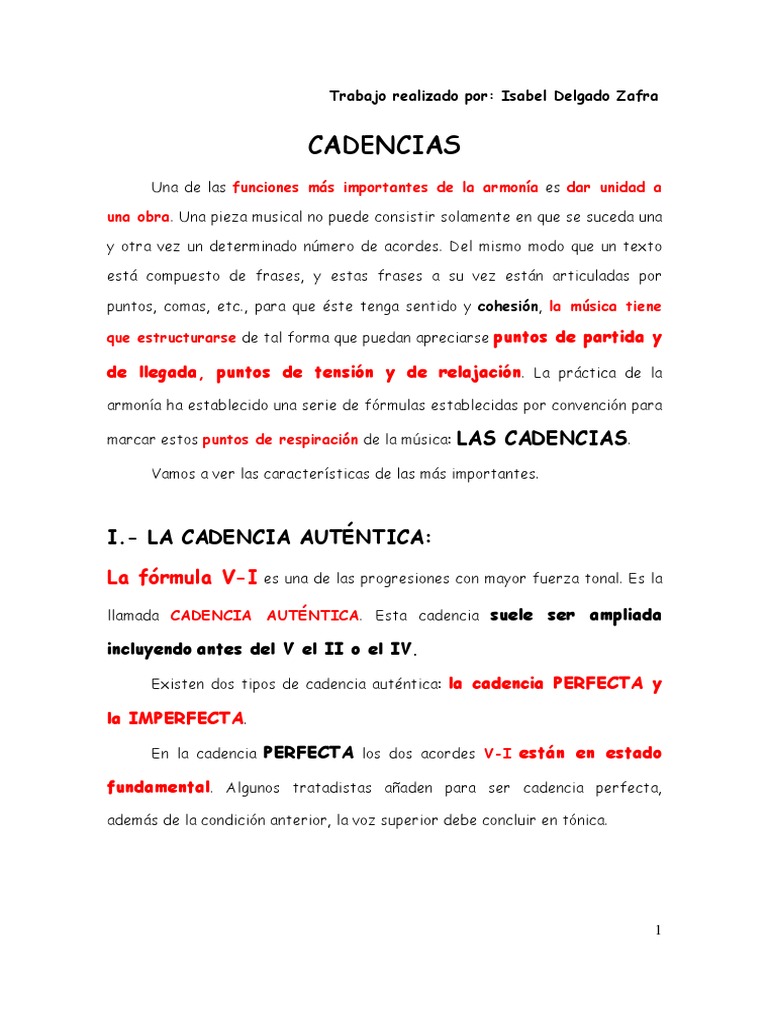 Cadencias | PDF | Tecnicas musicales | Armonía