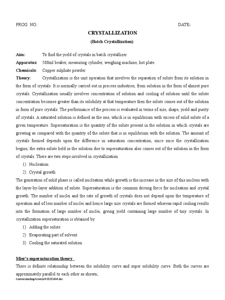 3 - Cristallisation of Cuso4 | PDF | Crystallization | Nucleation