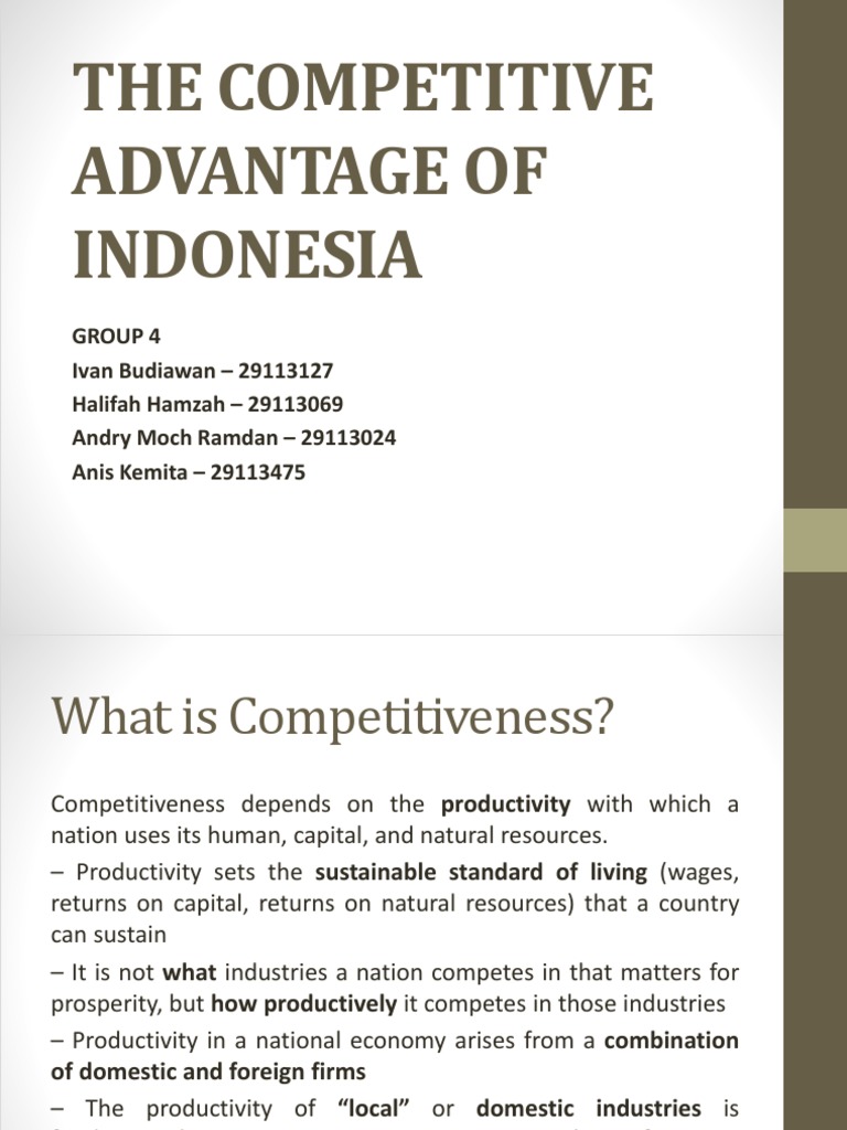 The Competitive Advantage of Indonesia | PDF | Competitive Advantage ...