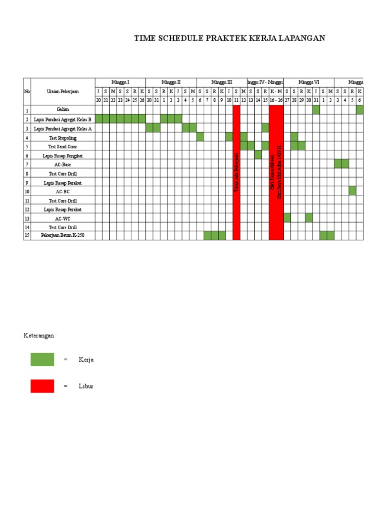Jadwal Pelaksanaan PKL | PDF