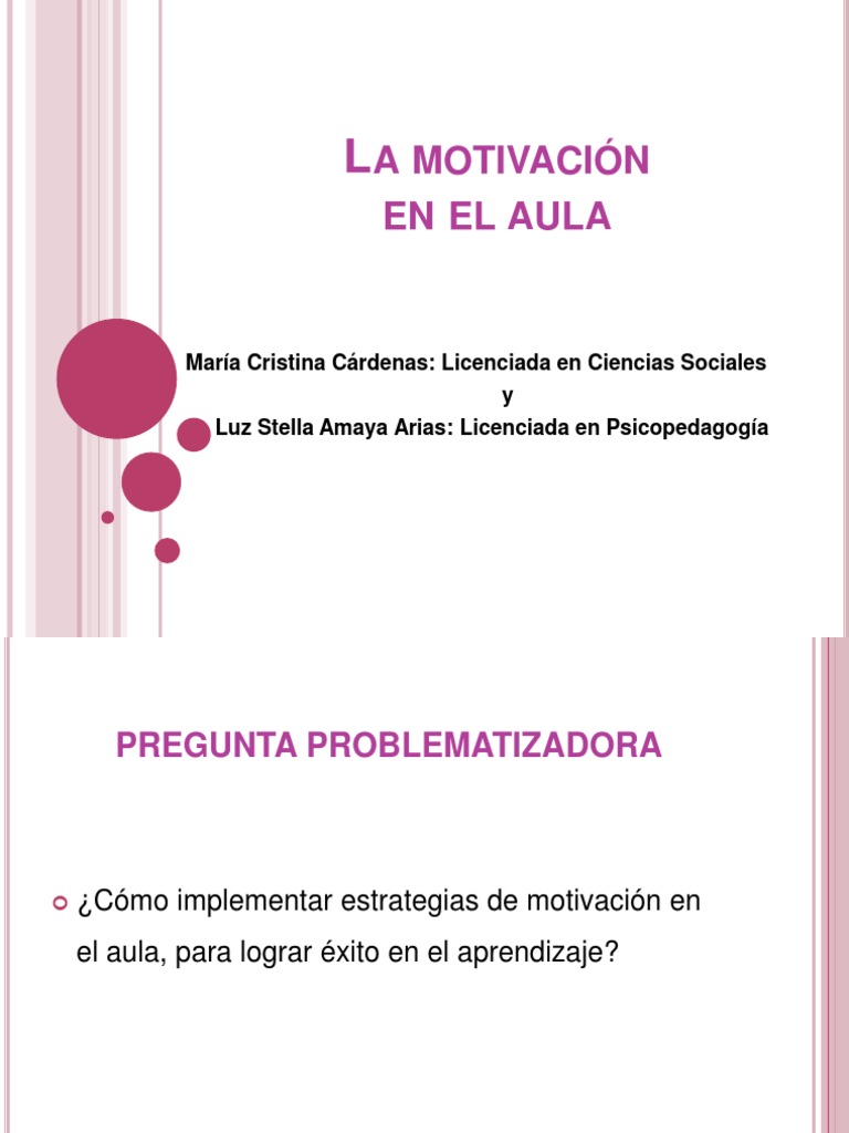 La Motivacion en El Aula | PDF | Motivación | Motivacional