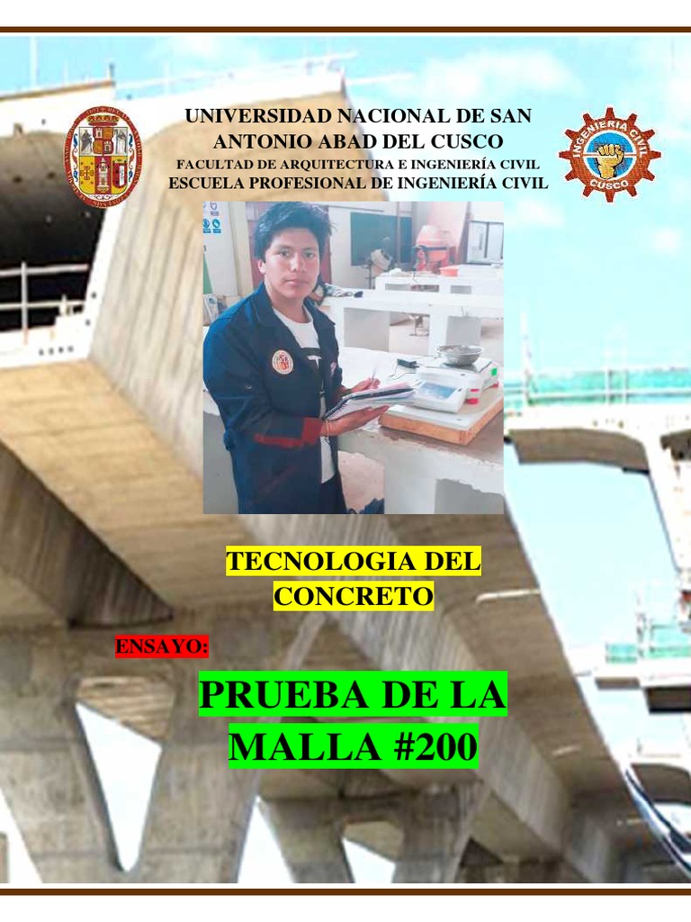 Prueba de Malla #200 en Agregados | PDF | Laboratorios | Hormigón