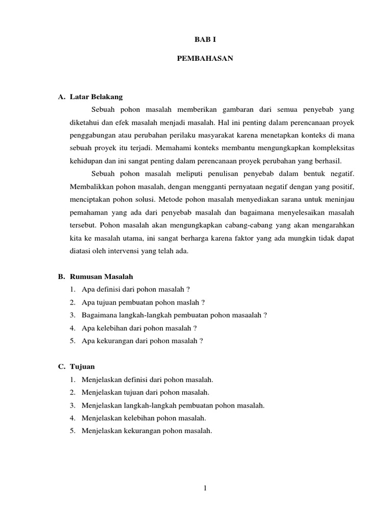 Analisis Pohon Masalah dan Solusi | PDF
