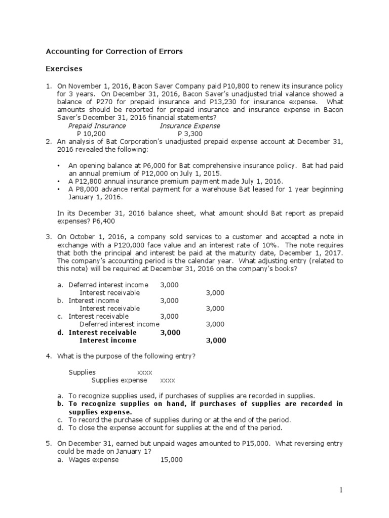 Correction of Errors | PDF | Debits And Credits | Expense