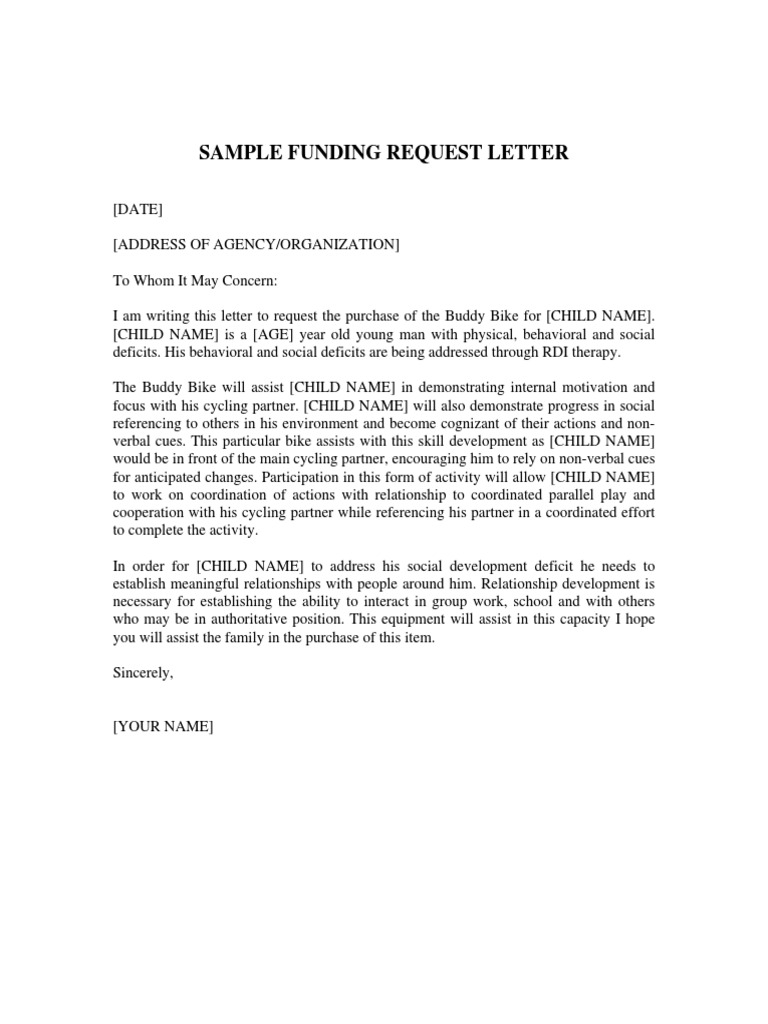 Funding Letter Sample | PDF