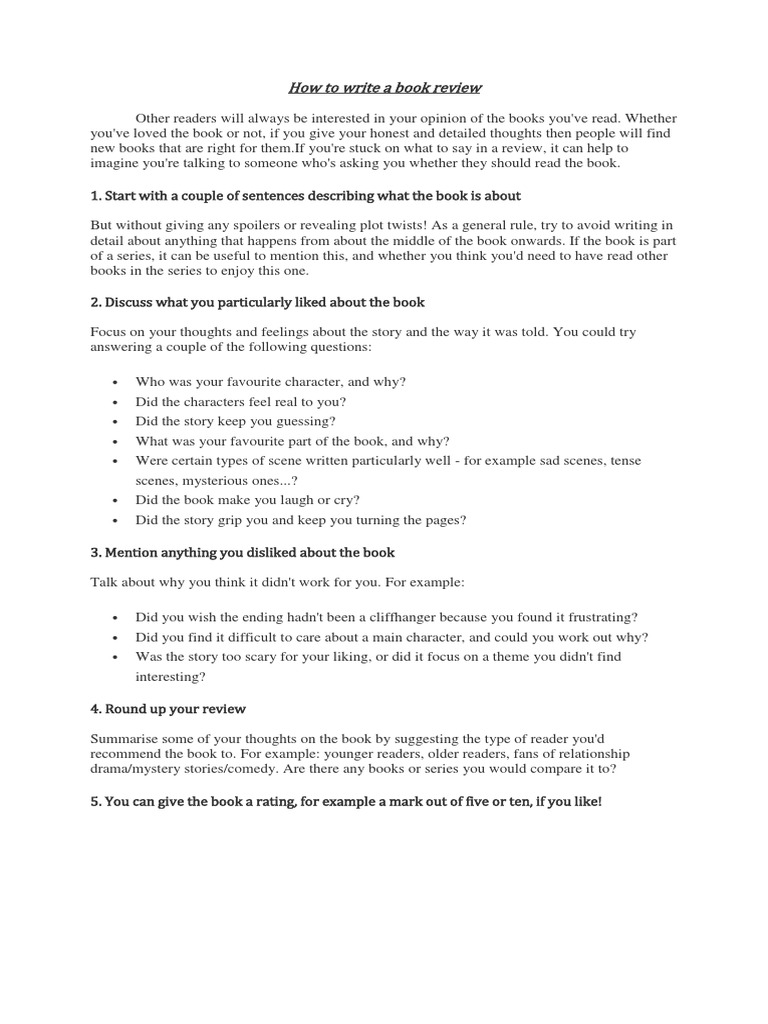 How To Write A Book Review | PDF | Argument | Ale