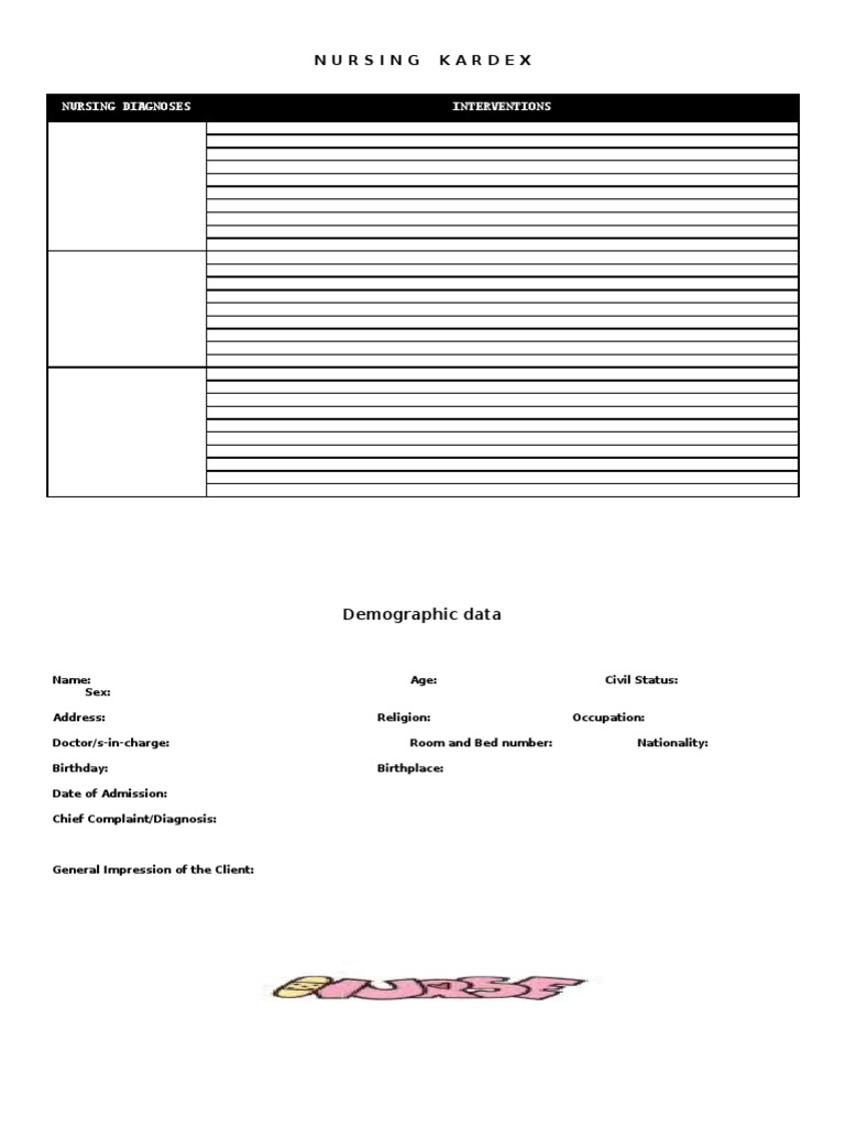 Nursing Kardex | PDF