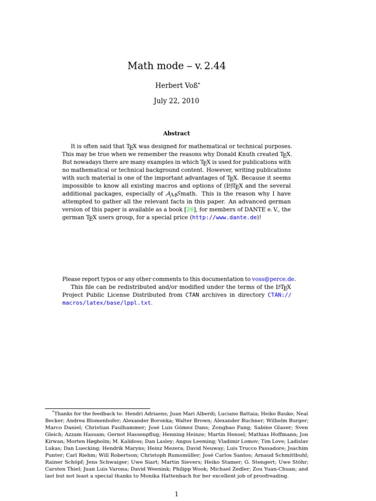 BEST LaTeX Mathmode | Download Free PDF | Matrix (Mathematics) | Writing