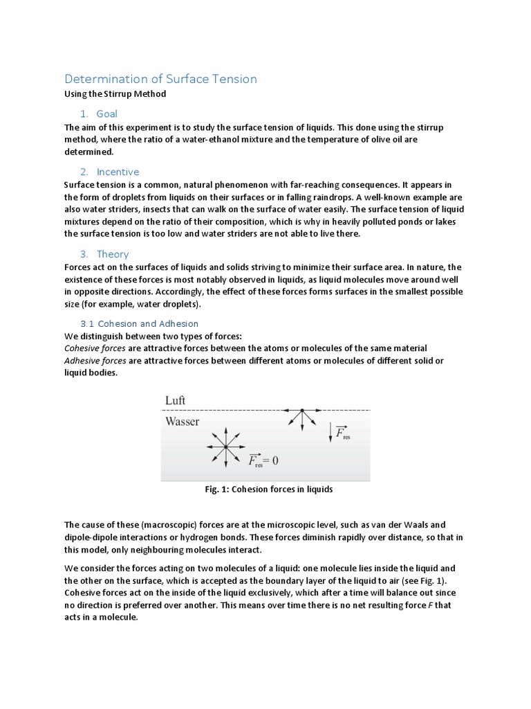 Surface Tension Study for Students | PDF | Surface Tension | Adhesion
