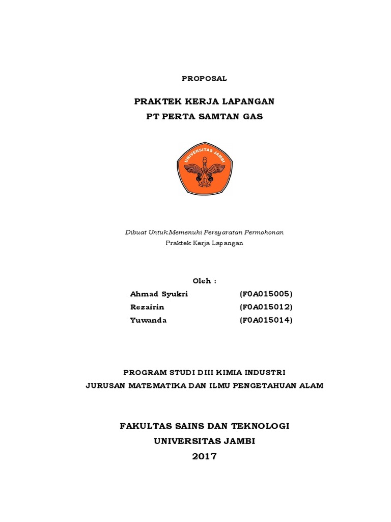 Proposal PKL PT Perta Samtan Gas | PDF