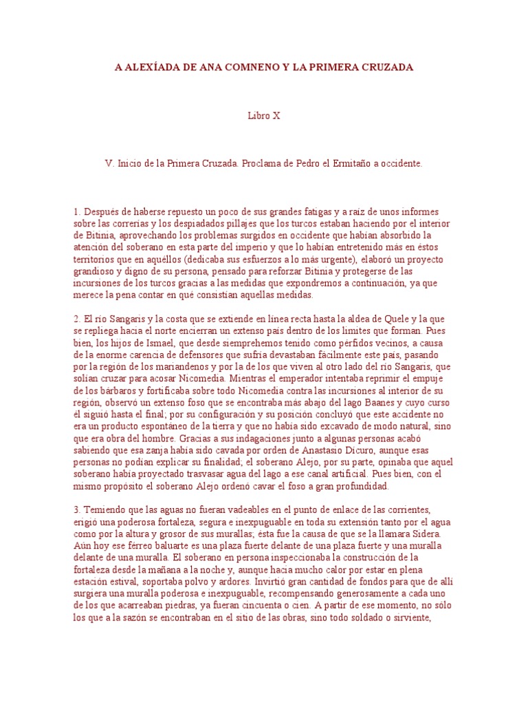 A Alexíada de Ana Comneno y La Primera Cruzada | PDF | imperio Otomano ...