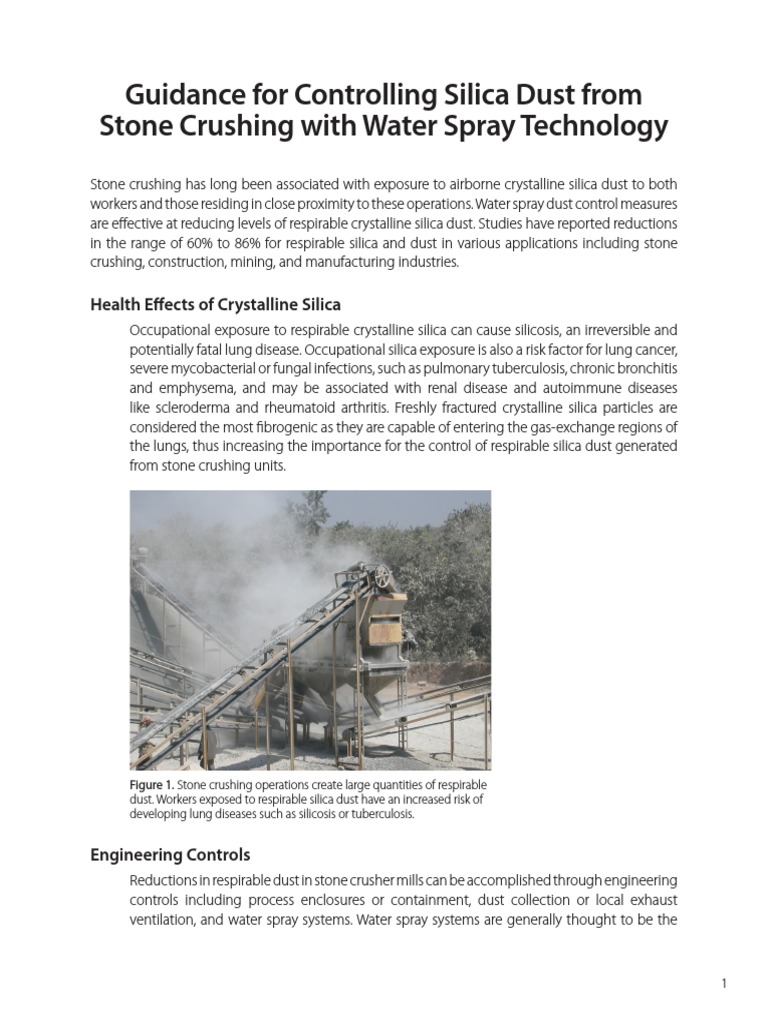 Silica Dust Control in Stone Crushing | PDF | Silicon Dioxide | Drop ...