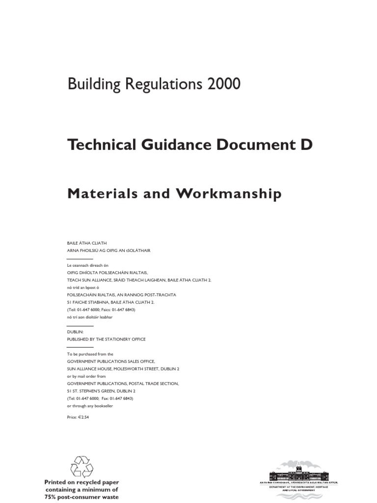 Part D Materials and Workmanship | PDF | Specification (Technical Standard) | Quality Management ...