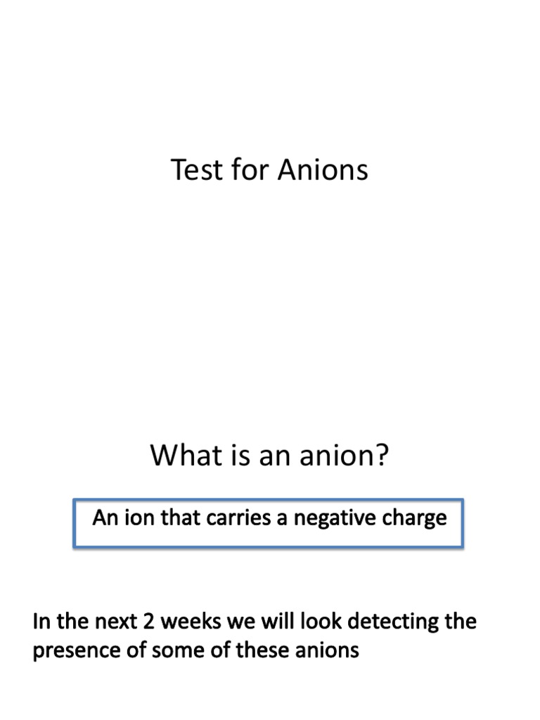 Test For Anions (Chemistry) | PDF | Precipitation (Chemistry) | Salt ...