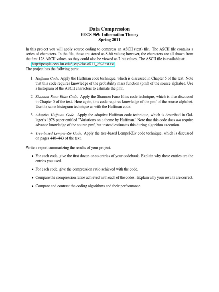 Project Compression On Data | PDF