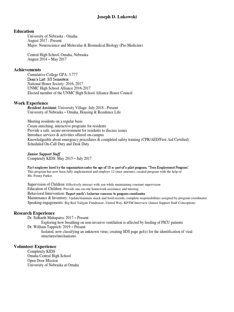 Resume Joe Lukowski - Updated | PDF