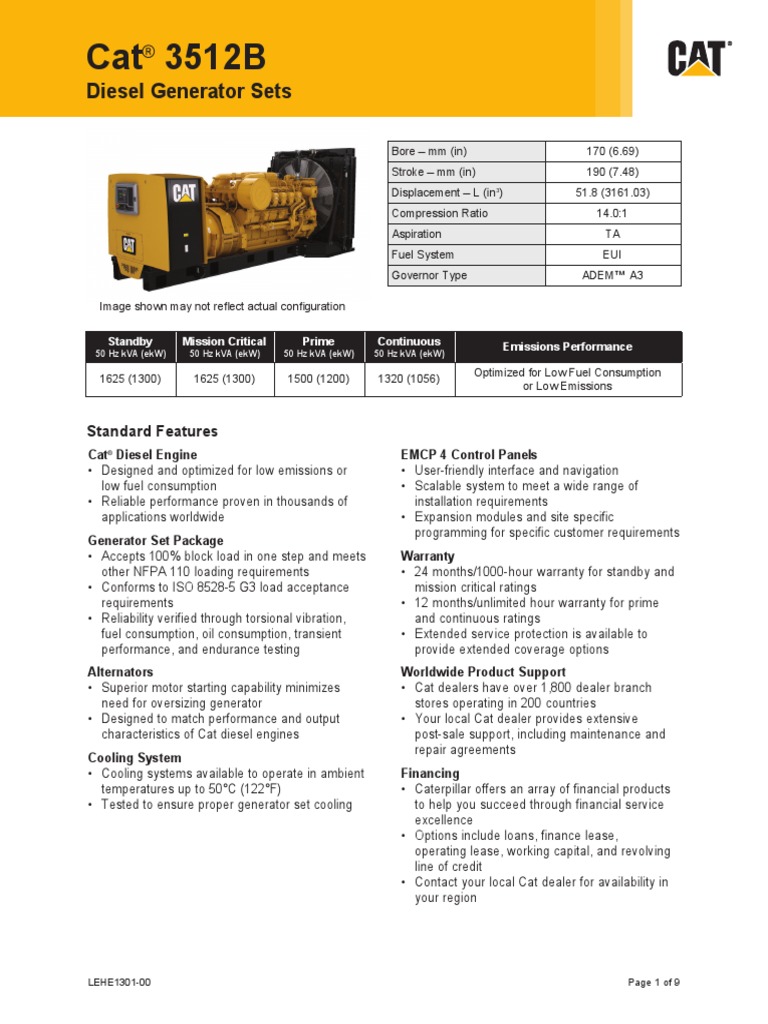 Cat 3512B 50Hz PDF | PDF | Radiator | Engines