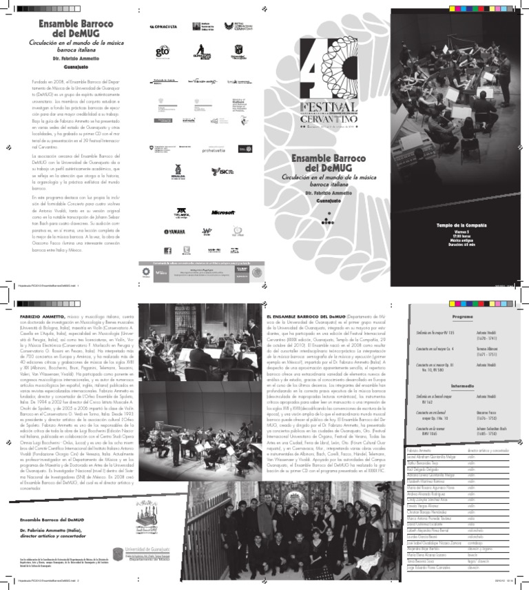 Ensamble Barroco Del Demug | PDF | Musica barroca | Barroco