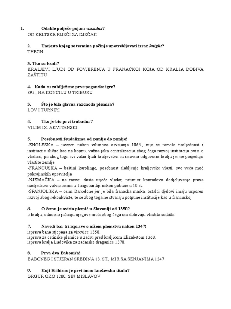Plemstvo Pitanja | PDF