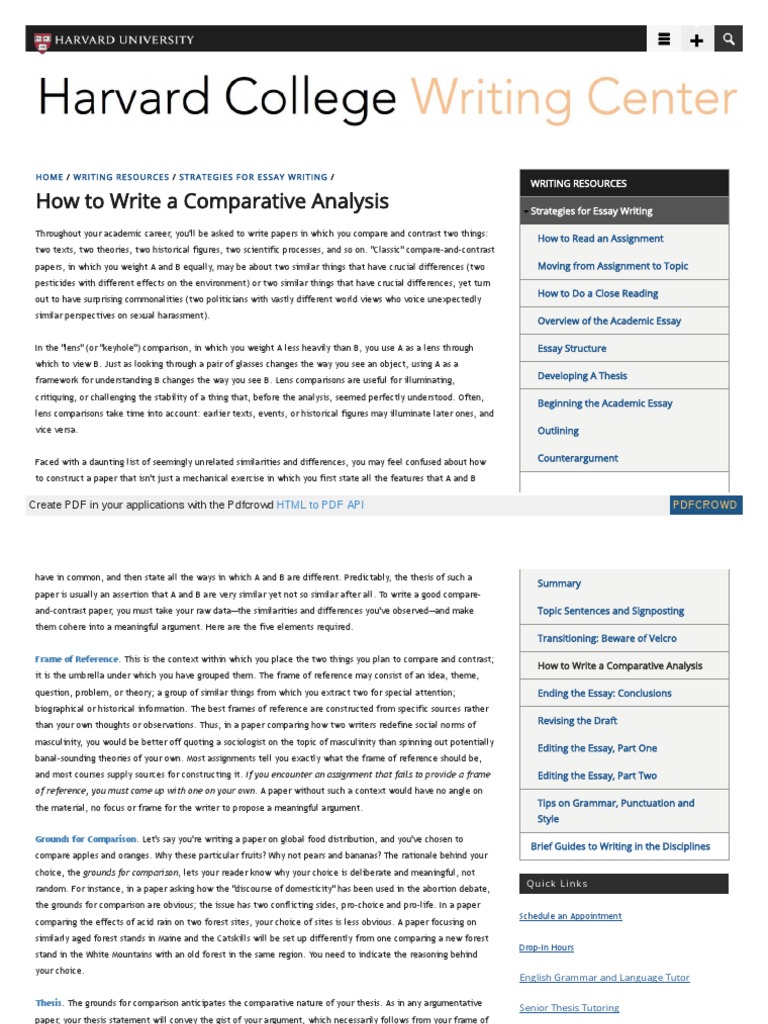 Comparative Analysis | PDF | Essays | Thesis