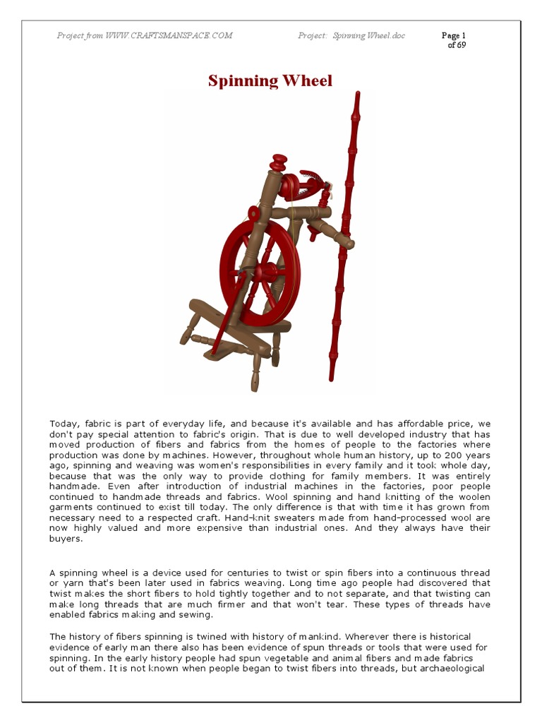 Spinning Wheel Pdf Pdf Spinning Textiles Yarn