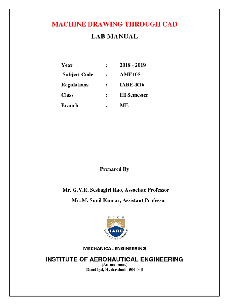 Machine Drawing Through Cad | PDF | Engineering | Computing And ...
