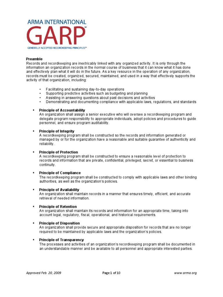Garp | PDF | Records Management | Regulatory Compliance