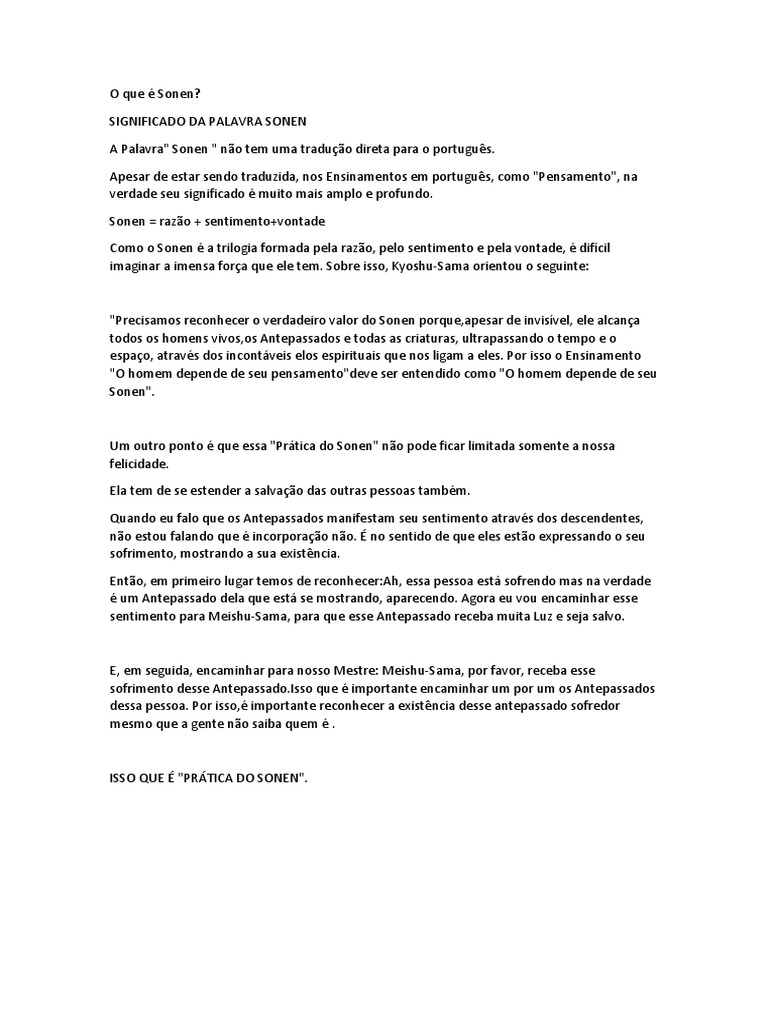 O Que É Sonen | PDF