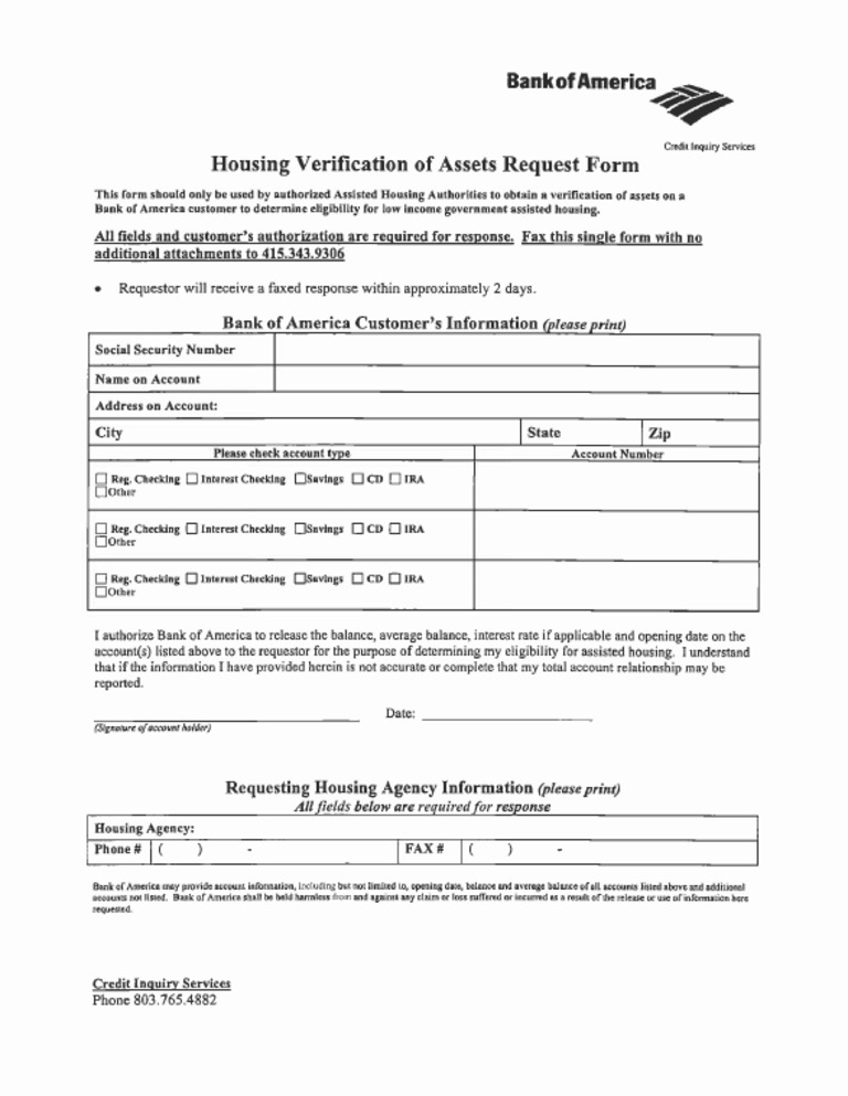 Asset Verification Bofa | PDF