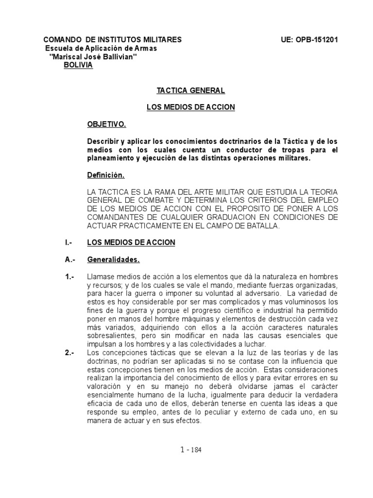 Tactica General | PDF | Artillería | Conocimiento