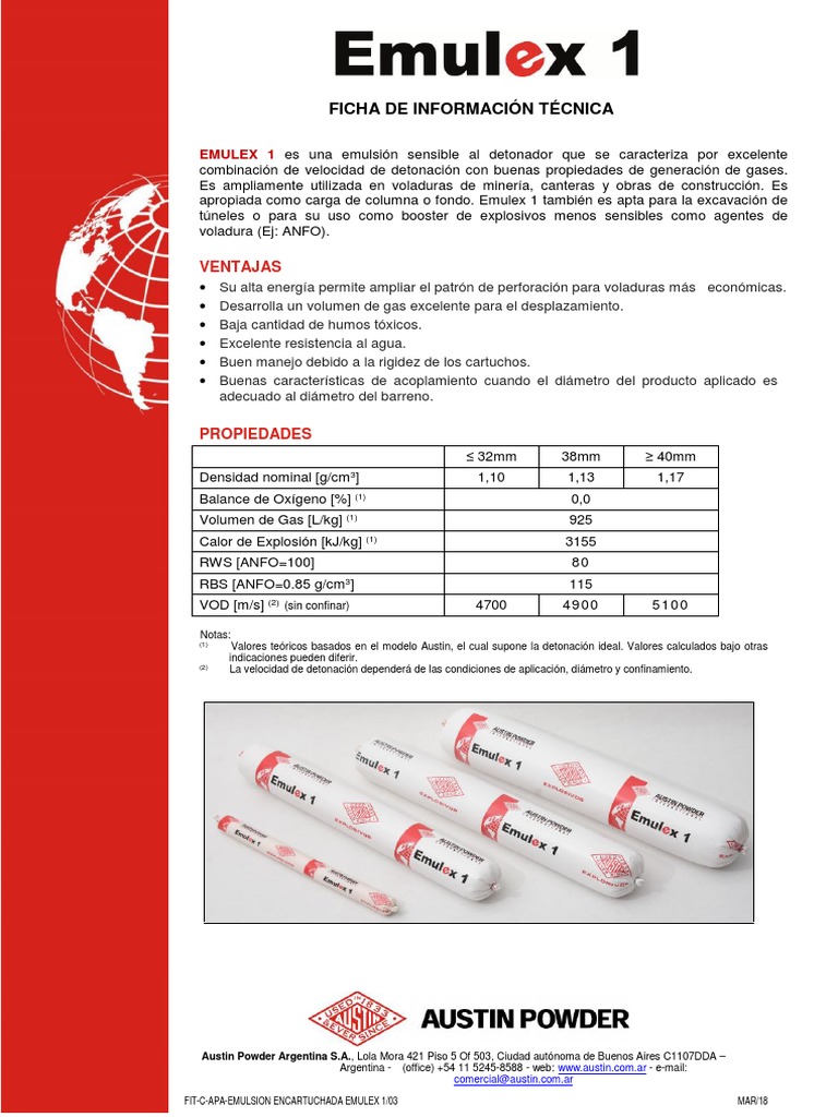 AP-Emulsiones Encartuchada EMULEX 1 - FIT PDF | PDF | Materiales ...