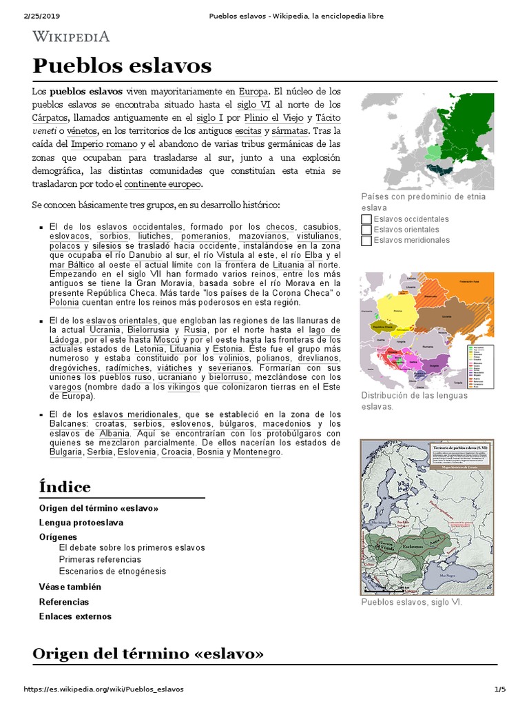 Pueblos Eslavos - Wikipedia, La Enciclopedia Libre | PDF | Eslavos ...