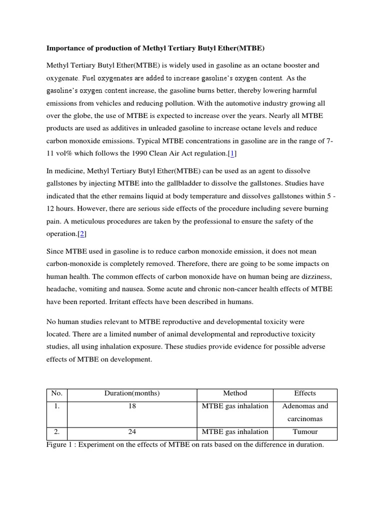 1a) III) Importance of MTBE | PDF | Gasoline | Air Pollution