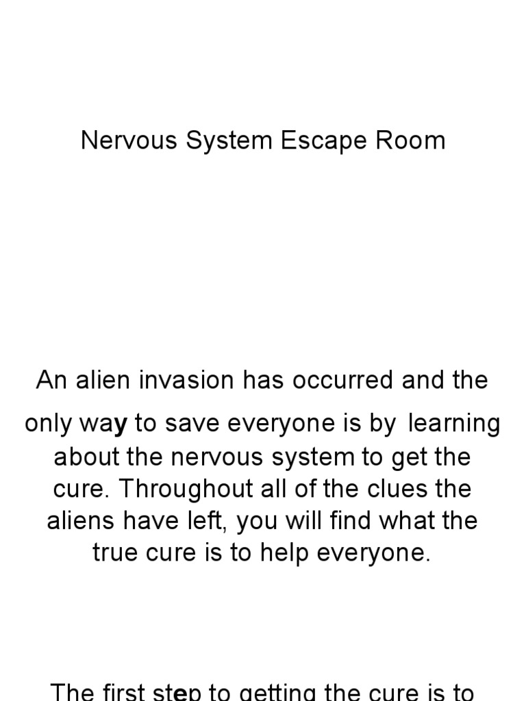 Nervous System Escape Room | PDF