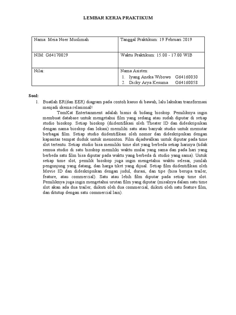 LKP4 - Basis Data Relational Model | PDF