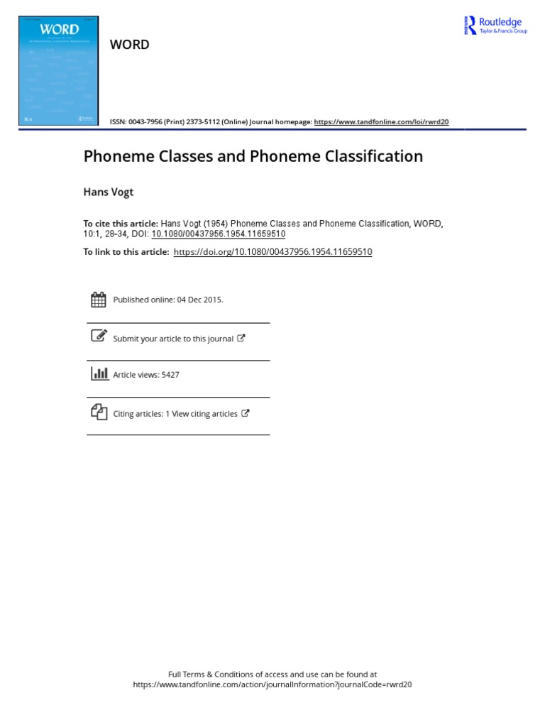 Phoneme Classes and Phoneme Classification | PDF | Phoneme | Phonetics