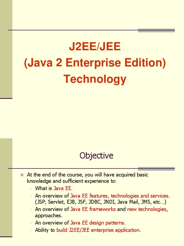 J2Ee/Jee (Java 2 Enterprise Edition) Technology | Download Free PDF | Java Platform | Enterprise ...