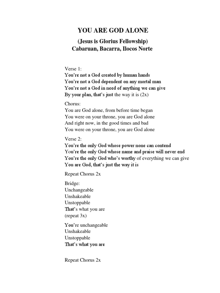 You Are God Alone Pdf