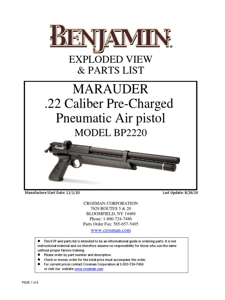 Crosman BP2220-EVP & PL | PDF | Firearms | Projectile Weapons