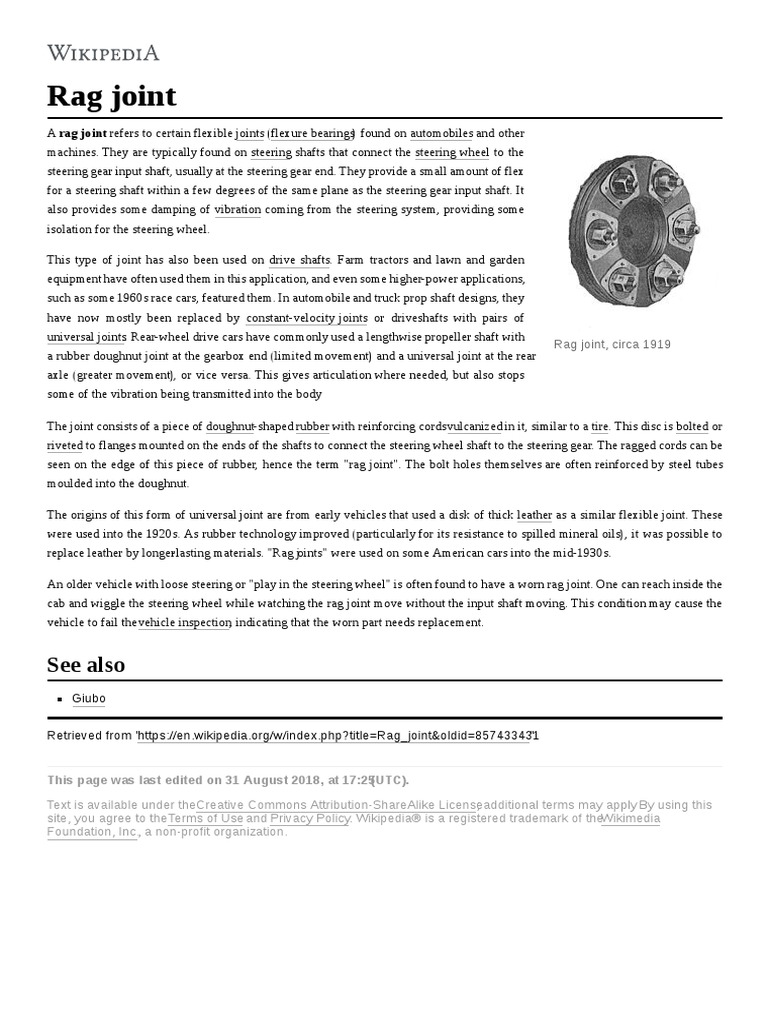 Rag Joint: Flexible Steering Coupling | PDF | Automotive Industry ...