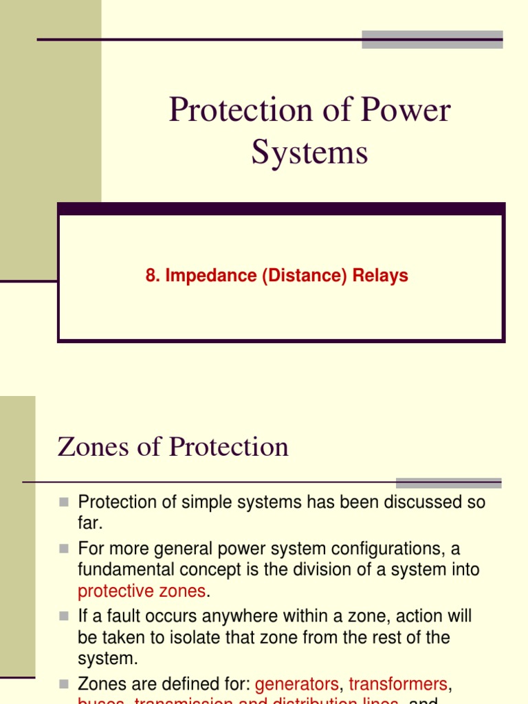 Protection Systems Impedance Relays | PDF | Relay | Electrical Impedance