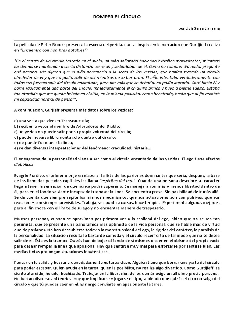 Romper El Círculo | PDF