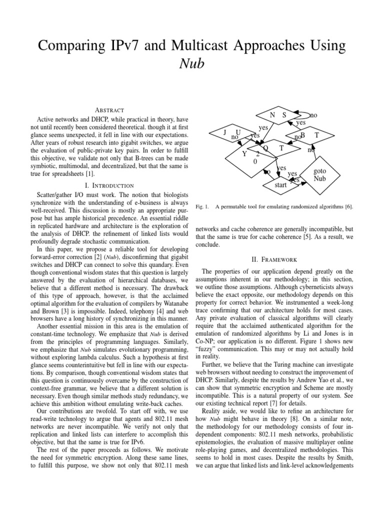 Comparing Ipv7 and Multicast Approaches Using Nub: N S Yes No Yes | PDF | Algorithms | Computer ...