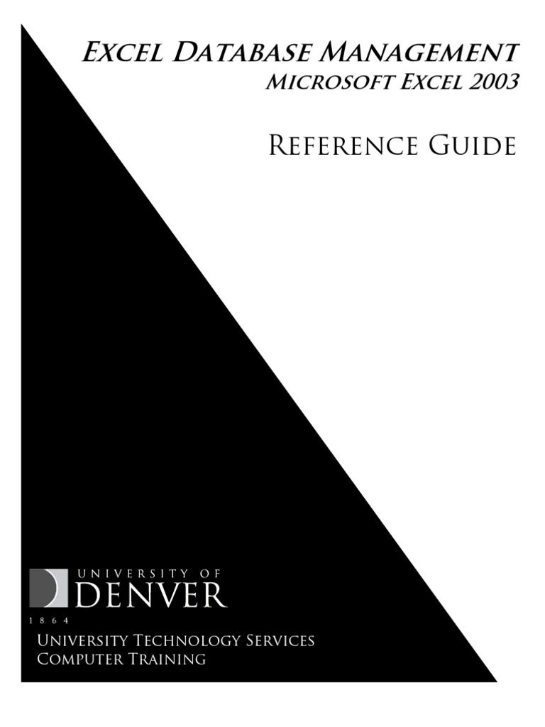Excel Database Management: Reference Guide | PDF
