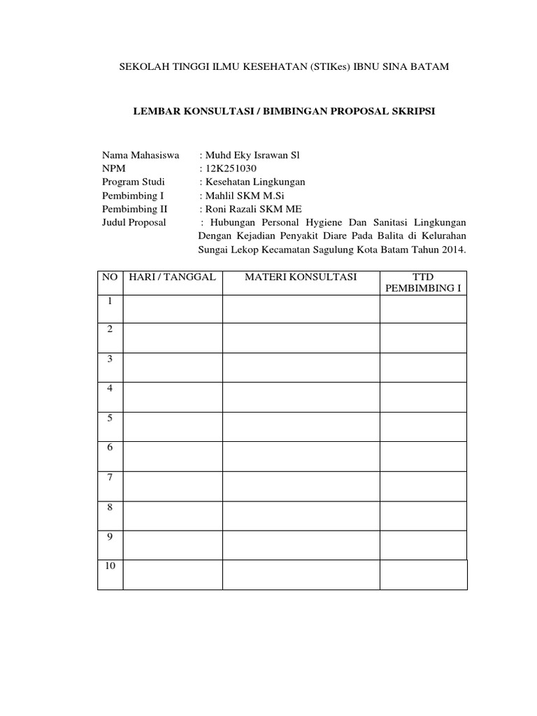 Lembar Konsul Proposal | PDF | Bisnis | Teknologi & Rekayasa