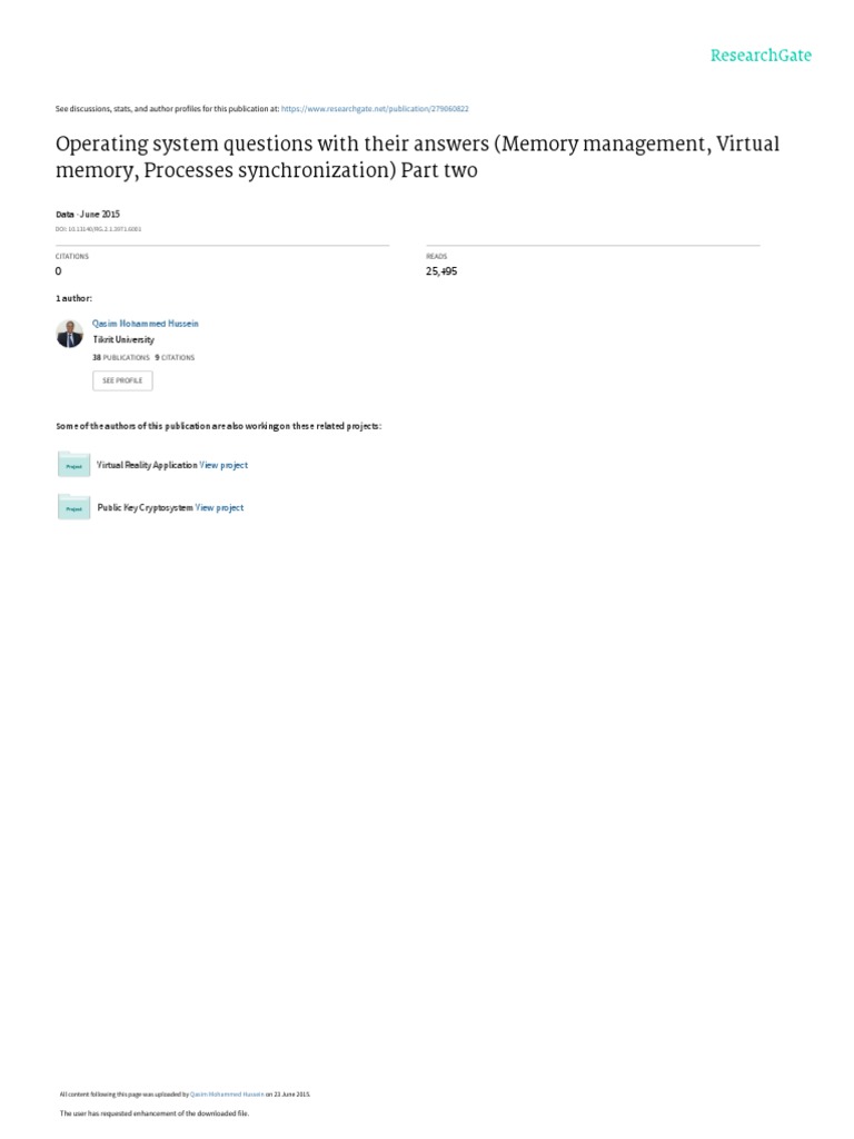 Operating System Questions With Their Answer | PDF | Computer ...