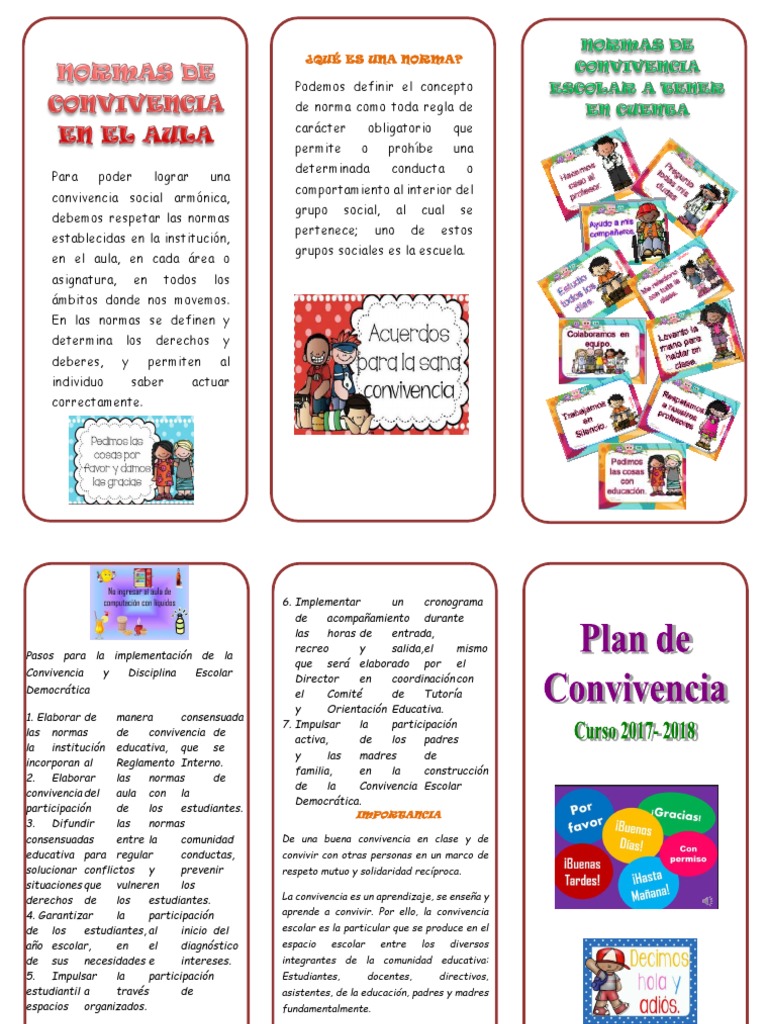 Triptico de Las Normas de Convivencia | PDF | Institución | Comportamiento